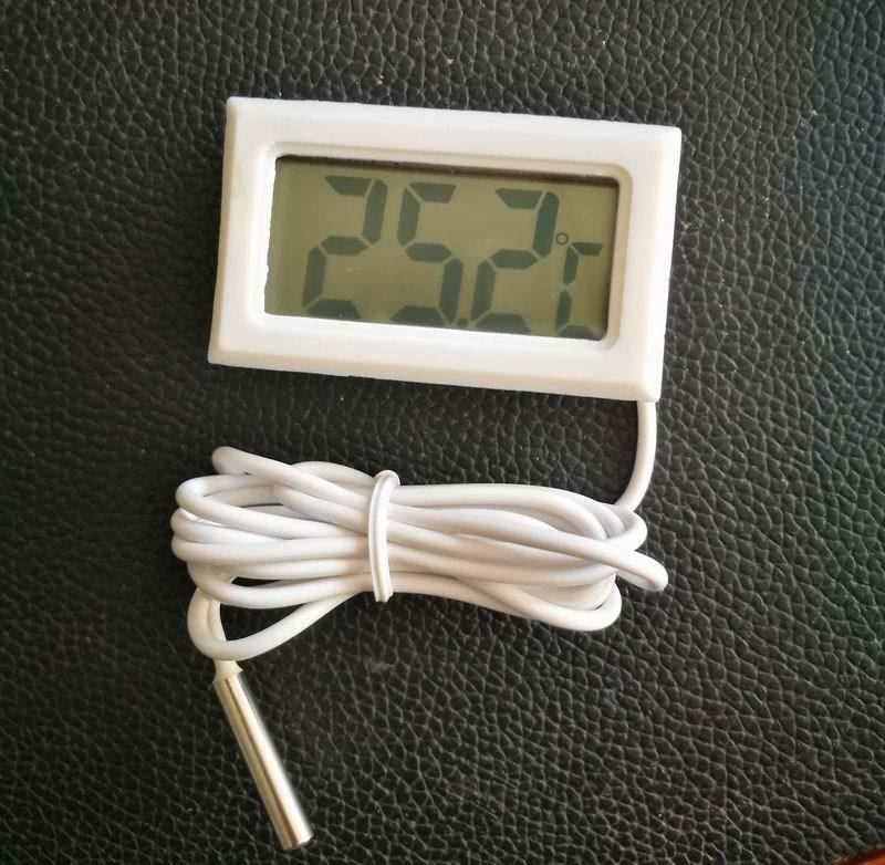 White Digital LCD Indoor sensitive Temperature Thermometer Meter 100cm ...